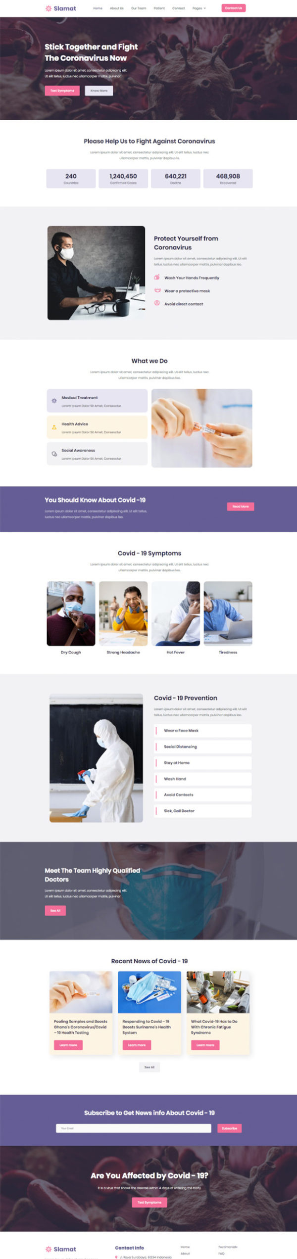 Slamat - Pandemik Farkındalık Web Sitesi Şablon Kiti - elementor.com.tr